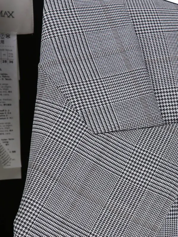 Sportmax Sleeveless Checked Peak Lapel Blazer - White/black