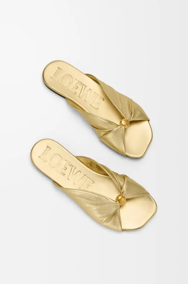 Loewe Pebble Soft Slide In Laminated Lambskin