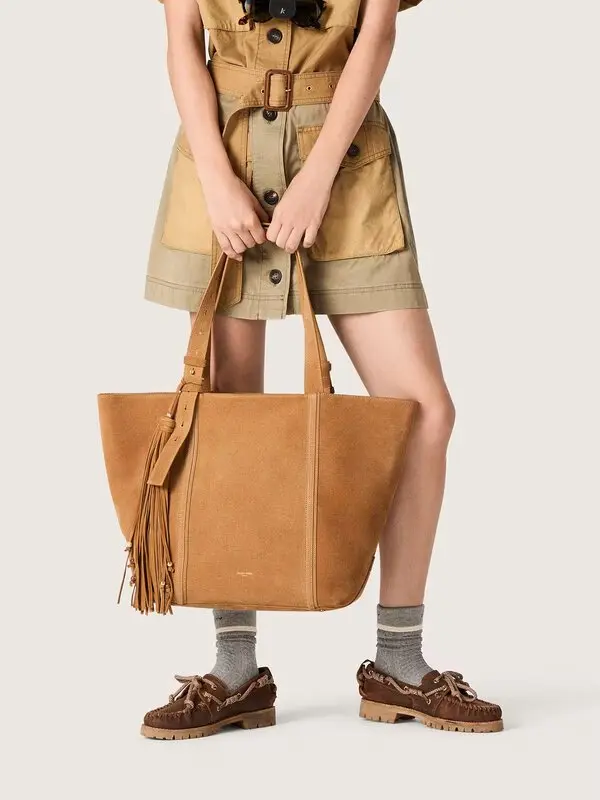 GOLDEN GOOSE 24/7 Tote Bag With Tassel Detail - Camel