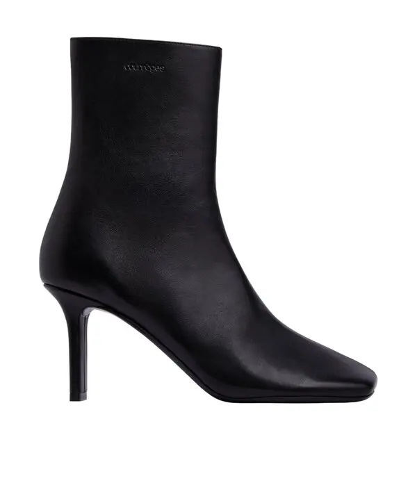 COURREGES Courrèges Square Toe Leather Ankle Boots