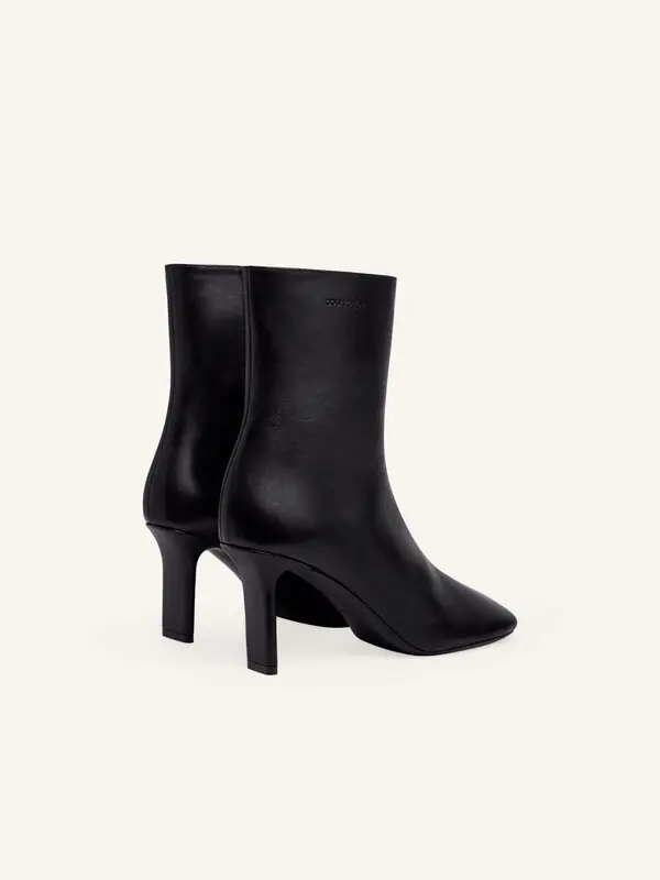 COURREGES Courrèges Square Toe Leather Ankle Boots
