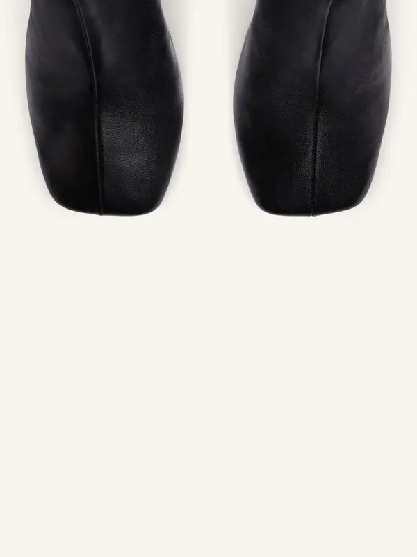 COURREGES Courrèges Square Toe Leather Ankle Boots
