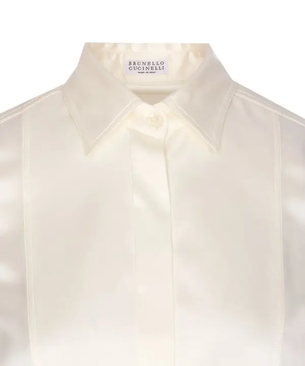 Brunello Cucinelli Long-sleeved Shirt With Curved Hem