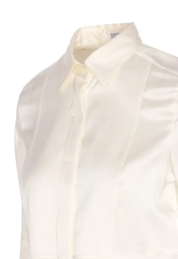 Brunello Cucinelli Long-sleeved Shirt With Curved Hem