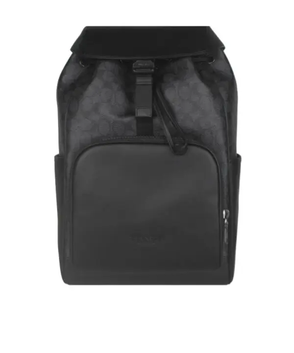COACH Signature Canvas Racer Backpack - Charcoal/black