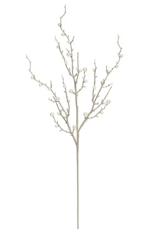 MARK ROBERTS Winter Pearl Branch Spray - Silver