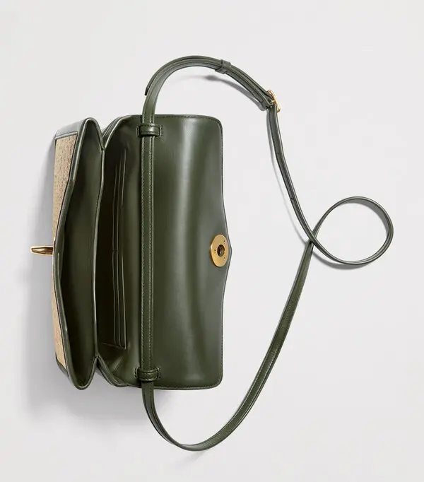 Bottega Veneta Raffia Knot Lock Shoulder Bag
