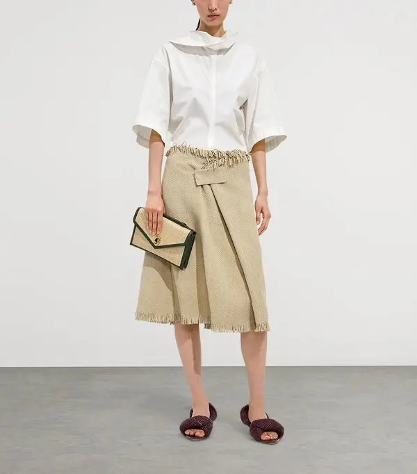 Bottega Veneta Raffia Knot Lock Shoulder Bag
