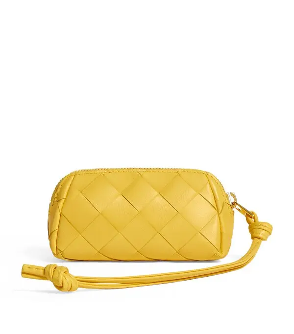 Bottega Veneta Micro Calfskin Intrecciato Pouch - Yellow