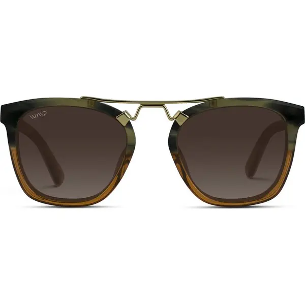 WMP EYEWEAR Oversized Square Polarized Sunglasses - Desert Sage