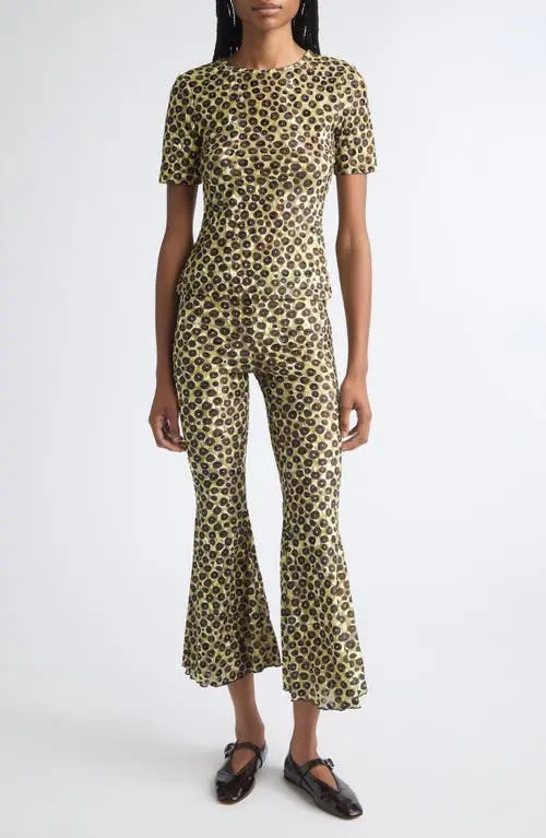 SIEDRES Idyl Print Velvet Devoré Open Back Top