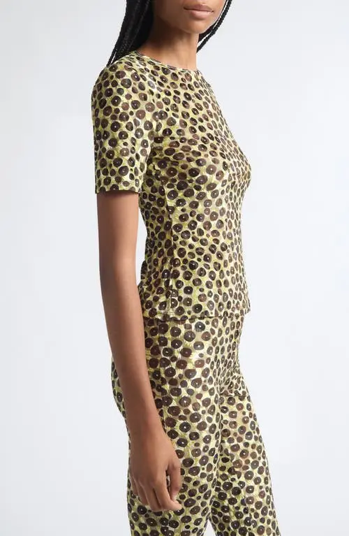 SIEDRES Idyl Print Velvet Devoré Open Back Top