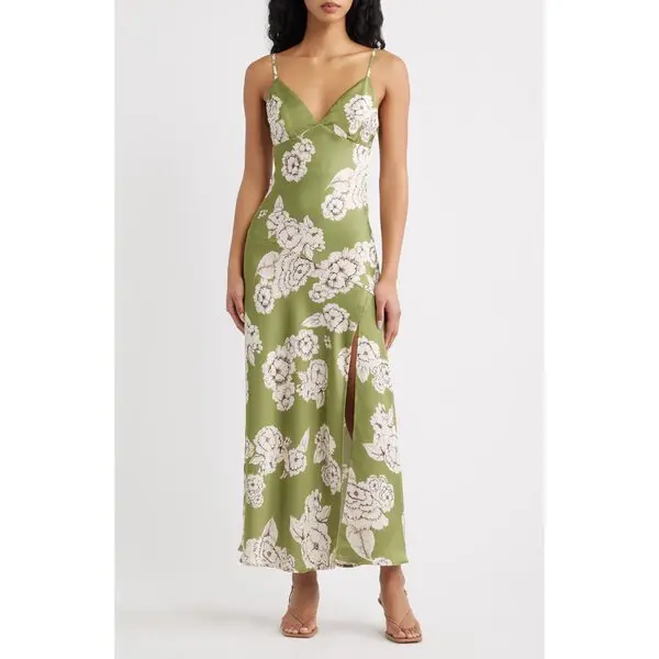 Lulus Carreta Floral Print Maxi Slipdress