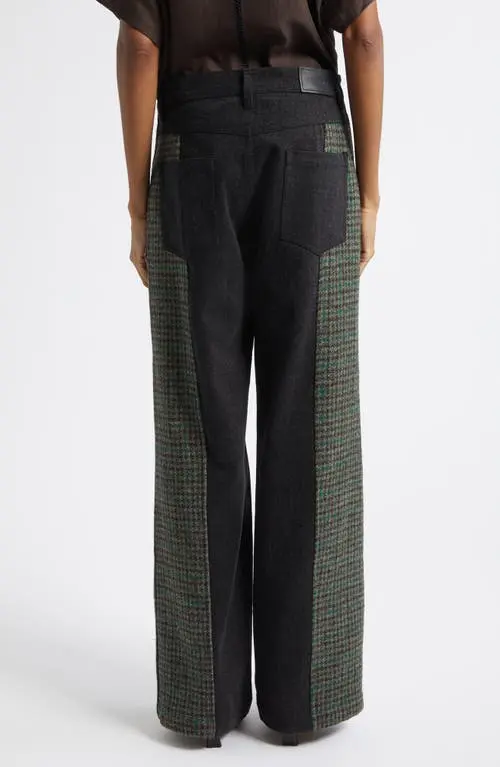 DIOTIMA Cesaire Wool Houndstooth & Cotton Twill Pants