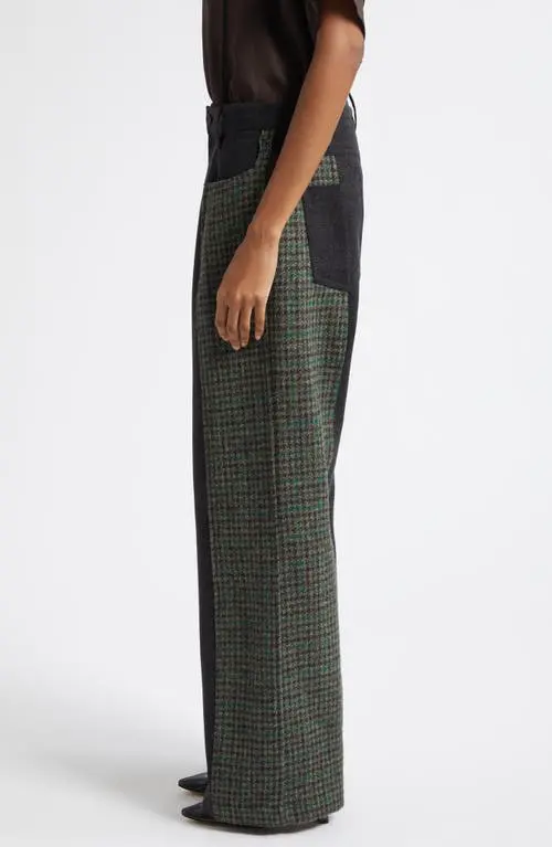 DIOTIMA Cesaire Wool Houndstooth & Cotton Twill Pants
