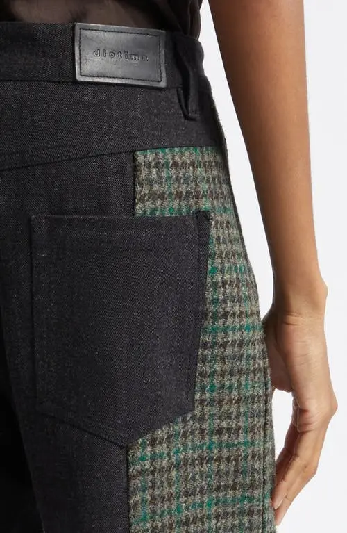 DIOTIMA Cesaire Wool Houndstooth & Cotton Twill Pants