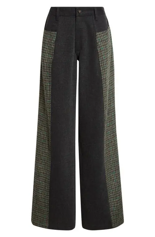 DIOTIMA Cesaire Wool Houndstooth & Cotton Twill Pants