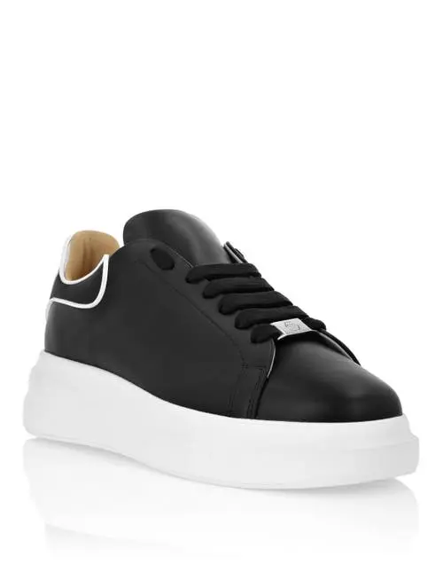 Philipp Plein Leather Lo-top Sneakers - Black