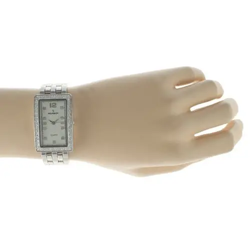 PEUGEOT Rectangular Crystal Bezel Bracelet Watch- 40x25mm