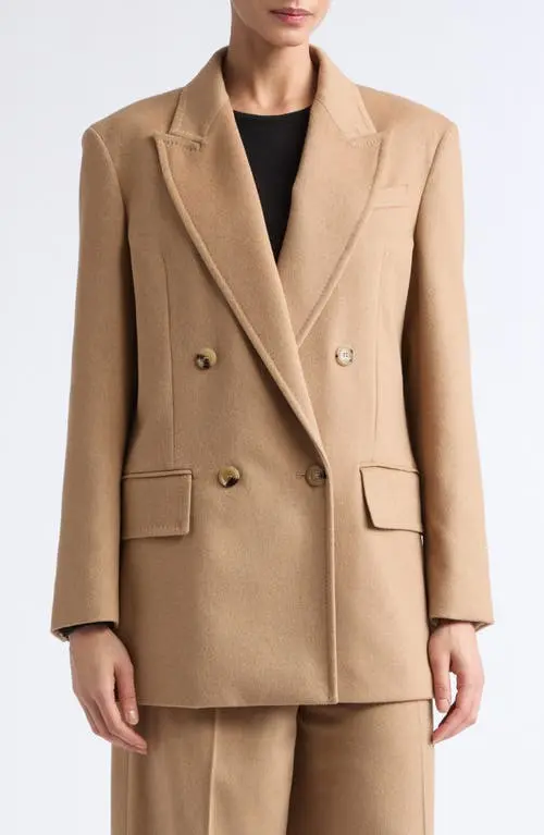Max Mara Olimpia Double Breasted Wool Blazer - Camel