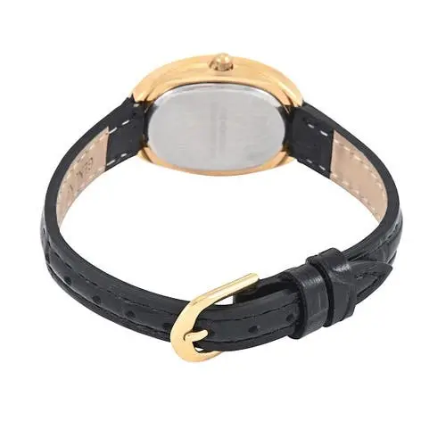 PEUGEOT Vintage Petite Oval Leather Strap Watch- 30x22mm