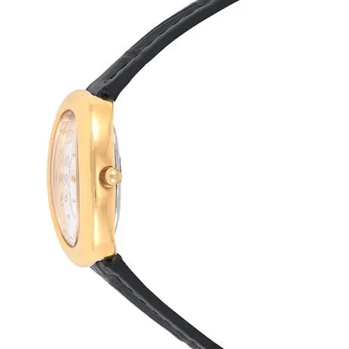 PEUGEOT Vintage Petite Oval Leather Strap Watch- 30x22mm