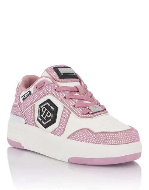 Philipp Plein Sk8r Strass Low-top Sneakers - Rose/pink