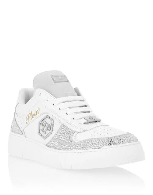 Philipp Plein Low Top Sneakers Mix Strass Cocco
