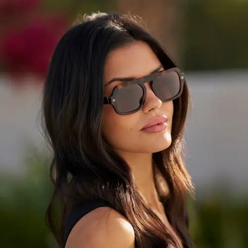 WMP EYEWEAR Naomi Oversized Aviator Sunglasses - Brown Tortoise