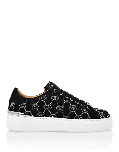 Philipp Plein Satin Lo-top Sneakers Strass Monogram