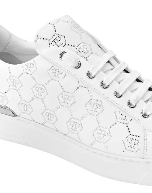 Philipp Plein Low Top Sneakers Carson Monogram Strass - White