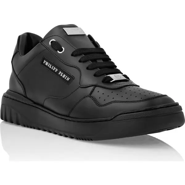 Philipp Plein Nappa Leather Low Top Sneakers Lettering Luxe