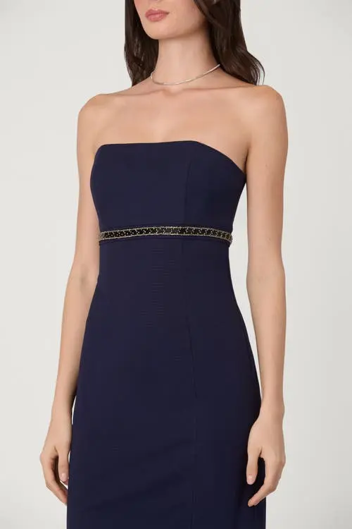 Shoshanna Midnight Embellished Cotton Faille Ashton Dress