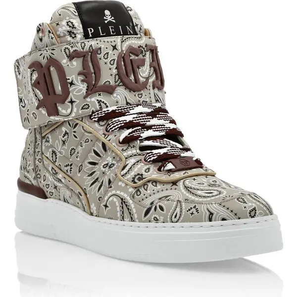 Philipp Plein Hi-top Sneakers Paisley - Beige