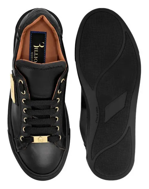 BILLIONAIRE Croco Printed Nappa Leather Lo-top Sneakers