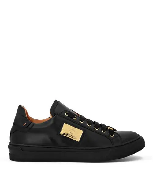 BILLIONAIRE Croco Printed Nappa Leather Lo-top Sneakers
