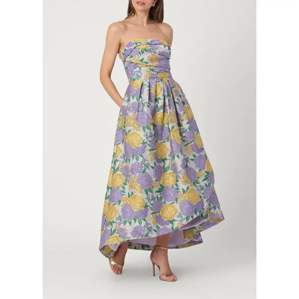 Shoshanna Midnight Petunia Jacquard Carlisle Dress