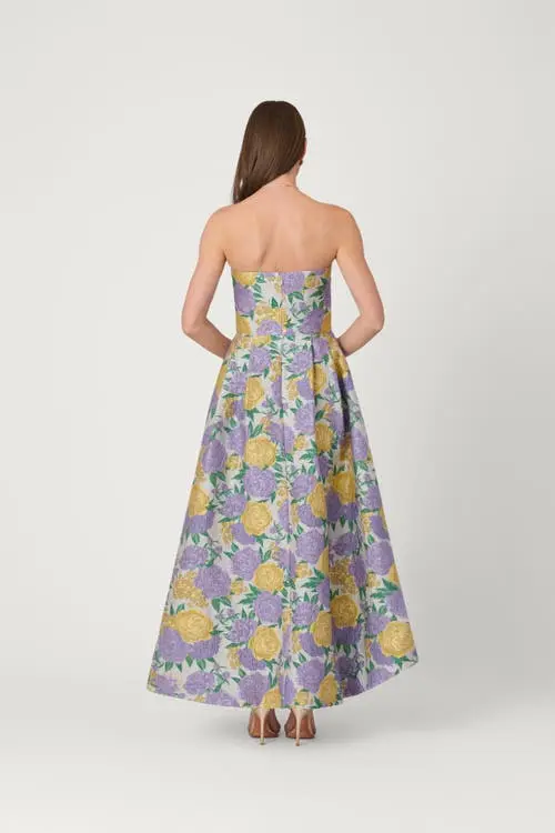 Shoshanna Midnight Petunia Jacquard Carlisle Dress