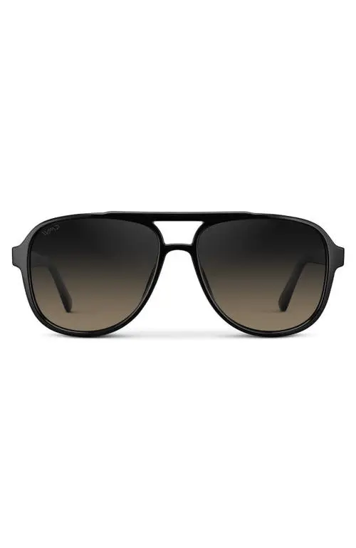 WMP EYEWEAR Indie57mm Aviator Polarized Sunglasses - Black