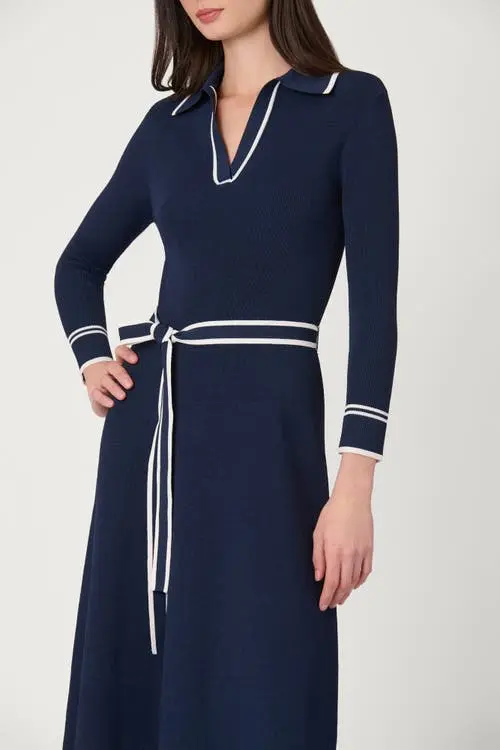 Shoshanna Contrast Border Knit Malia Dress
