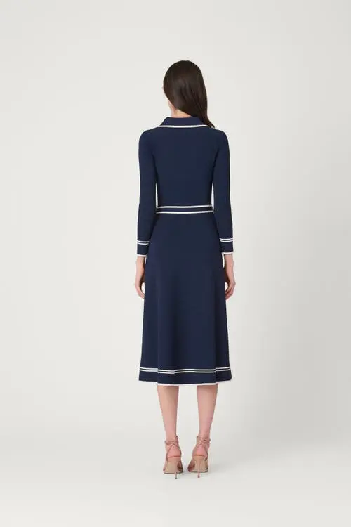 Shoshanna Contrast Border Knit Malia Dress