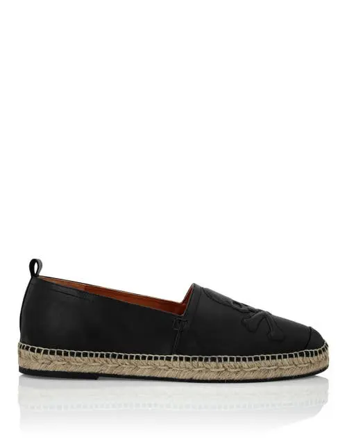 Philipp Plein Leather Espadrillas Skull
