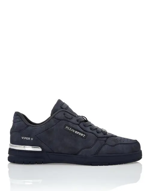 PLEIN SPORT Nabuk Eco Leather Lo-top Sneakers - Middleblue