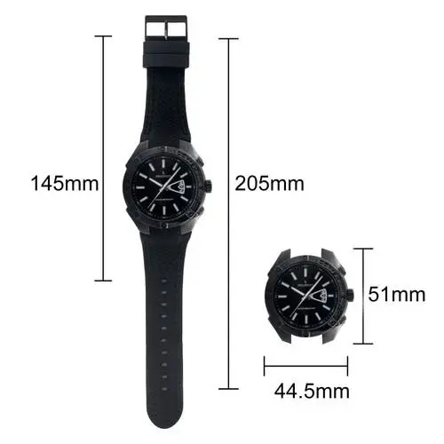PEUGEOT Stainless Steel Sports Watch With Silicone Strap
