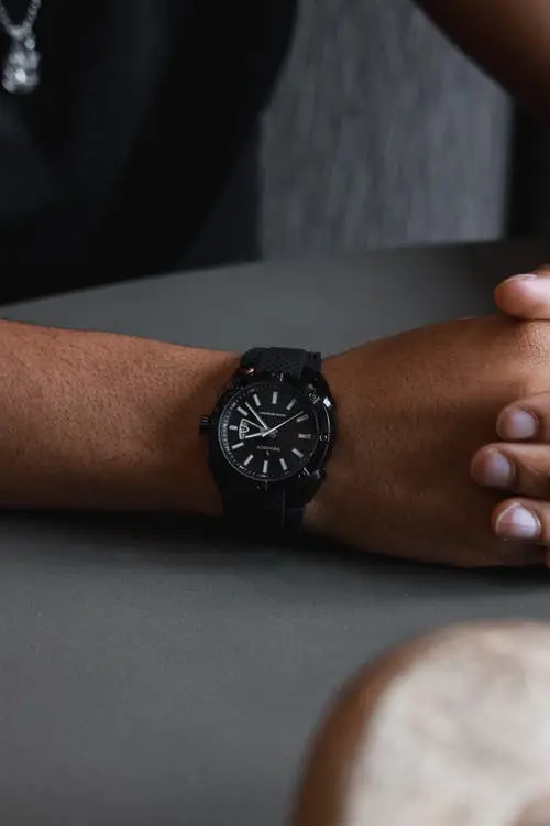 PEUGEOT Stainless Steel Sports Watch With Silicone Strap