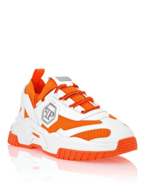 Philipp Plein Predator Low-top Sneakers - White/orangefluo
