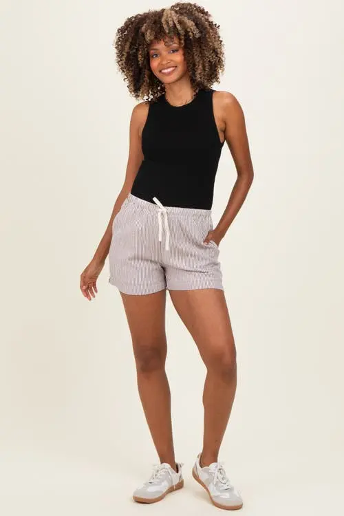 PINKBLUSH Striped Drawstring Shorts