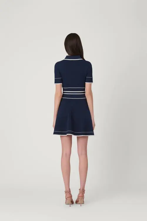 Shoshanna Contrast Border Knit Maren Dress