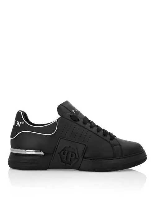 Philipp Plein Nappa Leather Sneakers Low Top Hexagon - Black/black