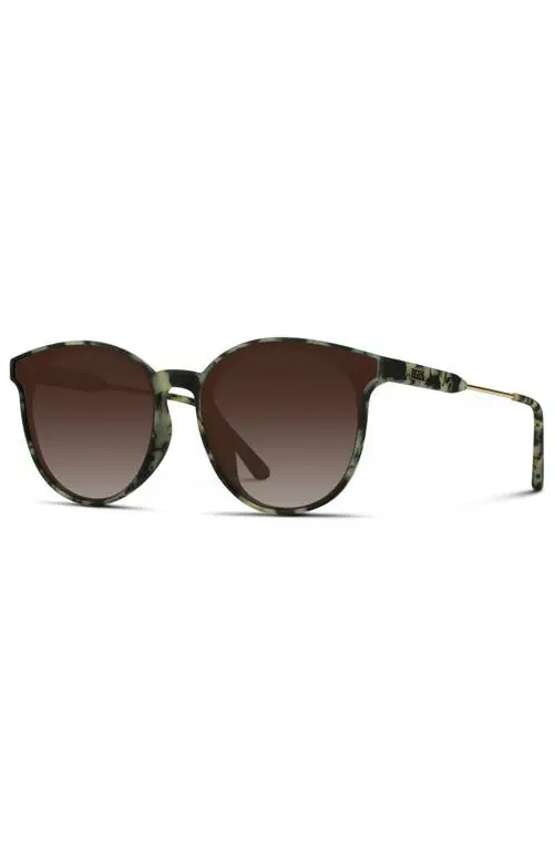 WMP EYEWEAR Aubrie 53mm Rounded Cat-eye Polarized Sunglasses - Beige Tortoise